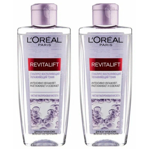 Мицеллярная вода L'Oreal Paris, Revitalift, восполняющая, для лица и глаз, 200 мл, 2 шт