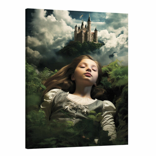 Интерьерная картина 50х70 "Магическое облако: картина для девочки"