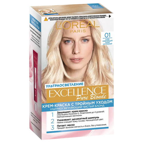 Excellence, 01 Стойкая Крем-краска для волос