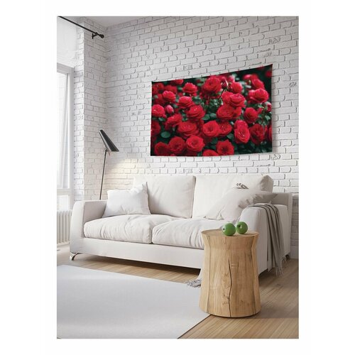 Горизонтальное фотопанно на стену JoyArty "Куст роз", из ткани, 100х150 см, серия 8 марта