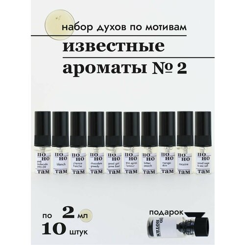 Набор пробников духов по мотивам известных ароматов, 10 штук по 2 мл