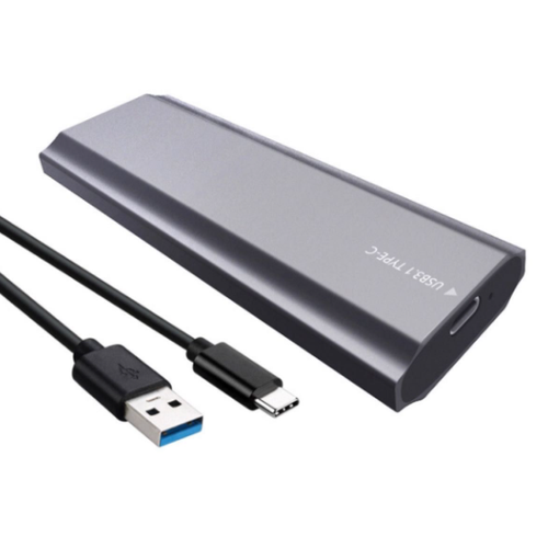 Внешний SSD на 512gb в металлическом корпусе, USB 3.1 Type С, Space Gray, Серый металлик, NVME 2280