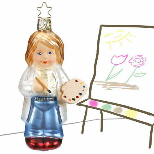 Inge Glas Стеклянная елочная игрушка Девочка Шеррил - Время художеств 11 см, подвеска 10062S018