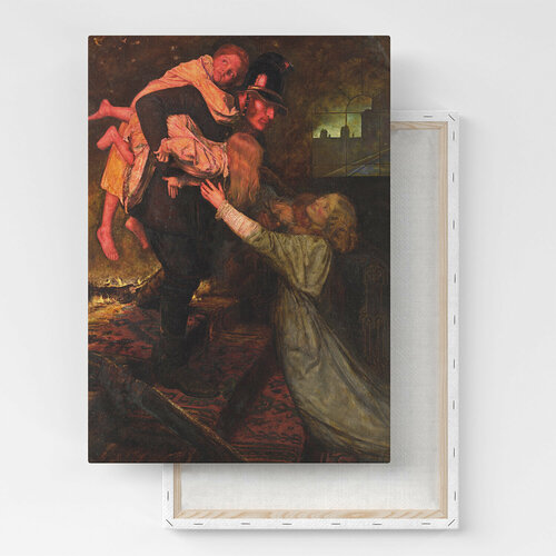 Картина на холсте, репродукция / The rescue / Джон Эверетт Милле / Размер 30 x 40 см
