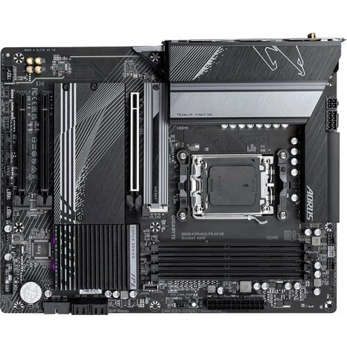 GIGABYTE Материнская плата Gigabyte B650 A ELITE AX V2 SocketAM5 AMD B650 4xDDR5 ATX AC`97 8ch(7.1) 2.5Gg RAID+HDMI+DP B650 AORUS ELITE AX V2