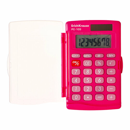 Калькулятор карманный 8-разрядов PC-103 Neon, розовый