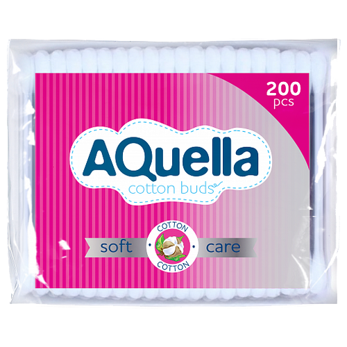 Ватные палочки AQuella soft care, 200 шт., пакет