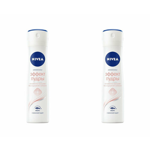 Дезодорант-антиперспирант спрей Nivea, Эффект Пудры, Fresh, антибактериальный комплекс, 150 мл, 2 уп