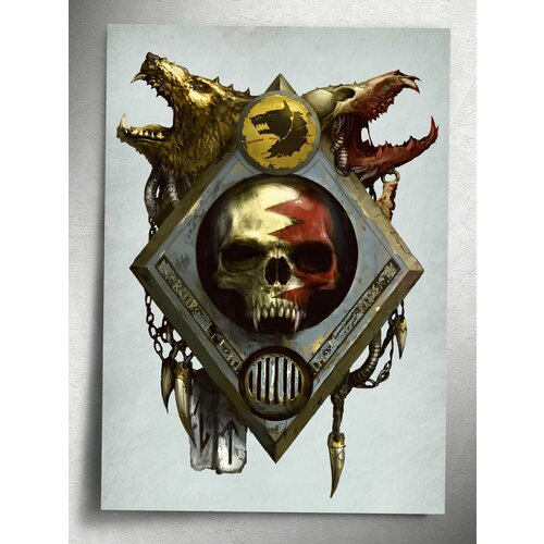 Постер: Эмблема Космических Волков (Вархаммер 40000, Warhammer), на А4