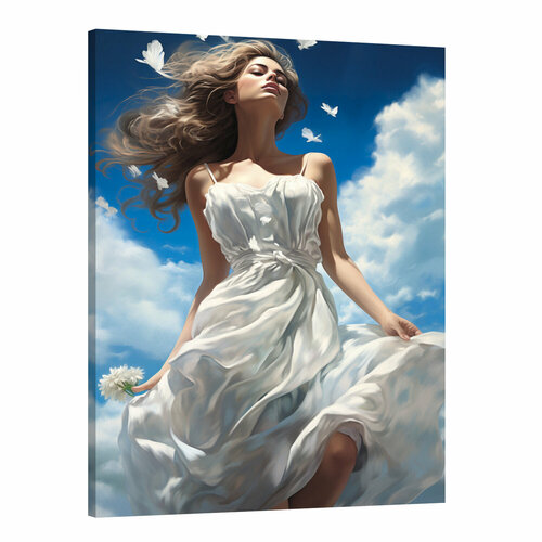 Интерьерная картина 50х70 "Женщина в облаках"