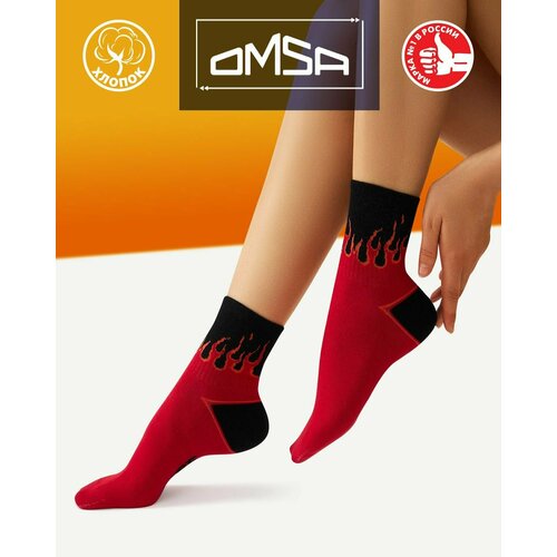 Носки Omsa, размер 35-38, красный