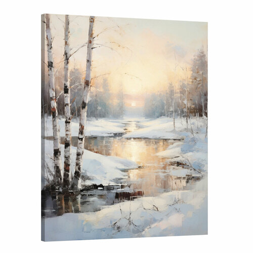 Интерьерная картина 50х70 "Зимний пейзаж"