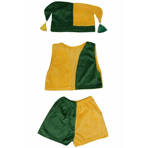 Карнавальный костюм детский Скоморох желто-зеленый вар. 4 з-з LU1735-14 InMyMagIntri 110-116cm