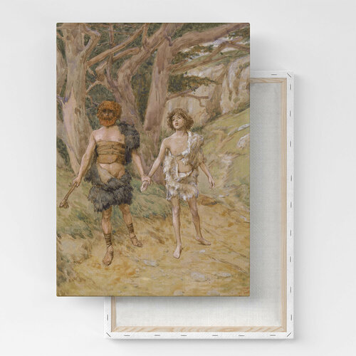 Картина на холсте, репродукция / Джеймс Тиссо - Cain Leadeth Abel to Death / Размер 30 x 40 см