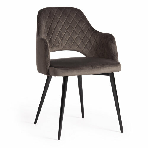 Кресло Tetchair VALKYRIA (mod. 711) / 1 шт в упак, ткань/металл, 55х55х80 см, высота до сиденья 48 см, темно-серый barkhat 14/черный