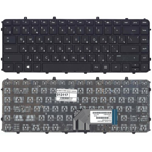 Клавиатура для ноутбука HP Envy 4-1200 черная с черной рамкой