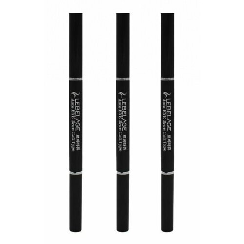 Lebelage Карандаш для бровей автоматический Auto Eye Brow Soft Type, Black, 3 шт