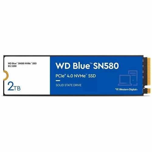 Внутренний SSD-накопитель 2000Gb Western Digital Blue SN580 (WDS200T3B0E) M.2 PCIe NVMe 4.0 x4