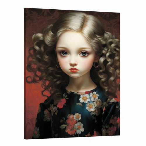 Интерьерная картина 50х70 "Кукла с серебряными глазами"