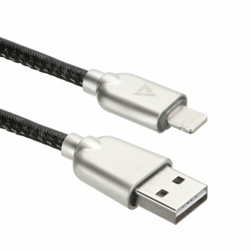 USB кабель ACD-Allure Lightning USB-A Кожа, 1м, черный (ACD-U926-P5B)