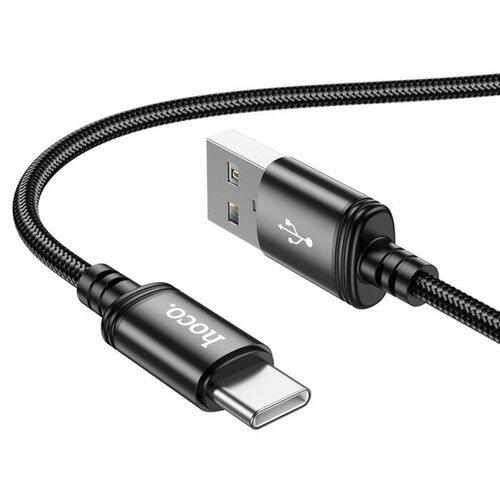 Hoco Кабель Hoco X89, Type-C - USB, 3 А, 1 м, плетённая проволока, чёрный