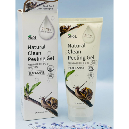Пилинг-скатка с муцином черной улитки EKEL Natural Clean peeling gel Black Snai,180 мл.