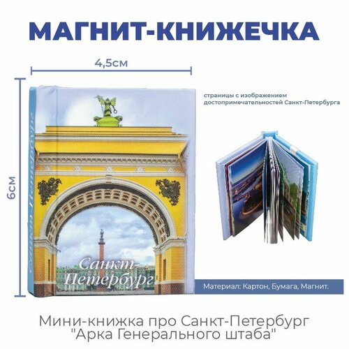 Подарки Магнит-книжечка про Санкт-Петербург "Дворцовая площадь"