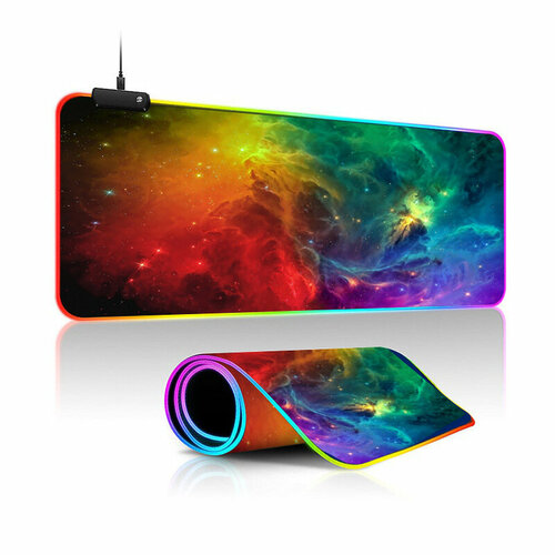 Игровой коврик для мыши Rainbow Space, с Rgb-подсветкой, 800х300х4 мм