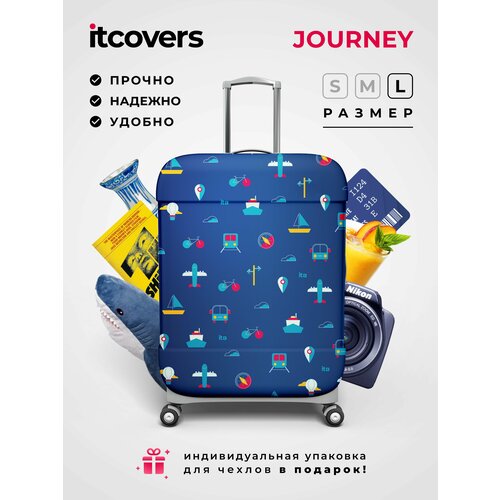 Чехол для чемодана itcovers, 150 л, размер L, желтый, синий