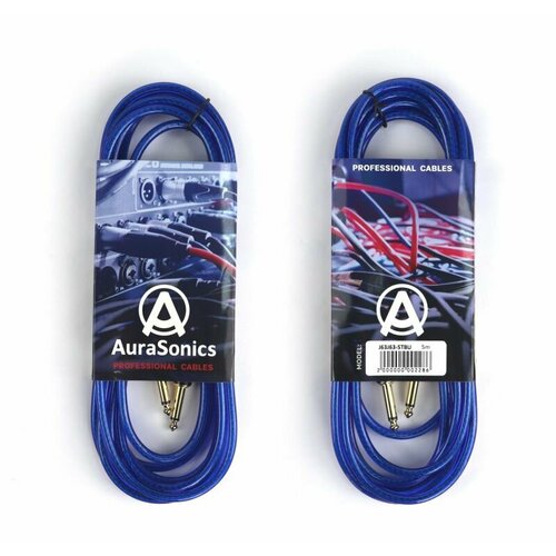Кабель Aurasonics J63J63-5TBU, гитарный, 5м, синий