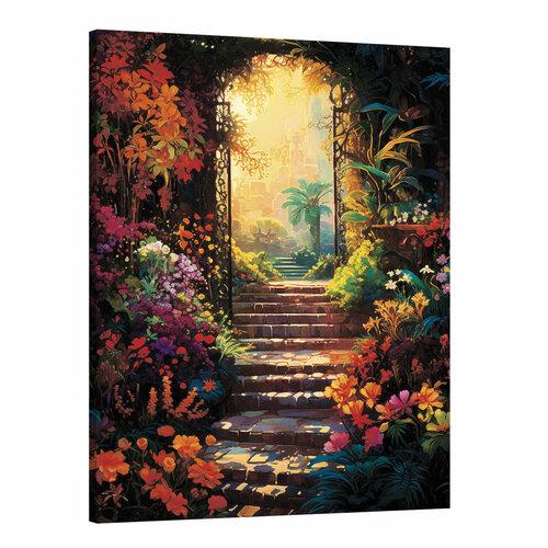 Интерьерная картина 50х70 "Колдун и его тайный сад"