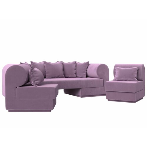 Набор Кипр-3 (диван, 2 кресла), Микровельвет сиреневый