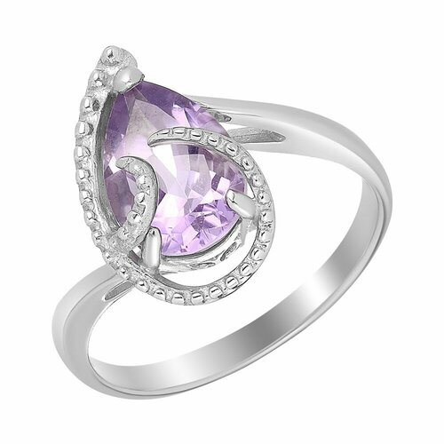 Перстень UVI Ювелирочка, серебро, 925 проба, родирование, размер 18.5, серебряный, фиолетовый