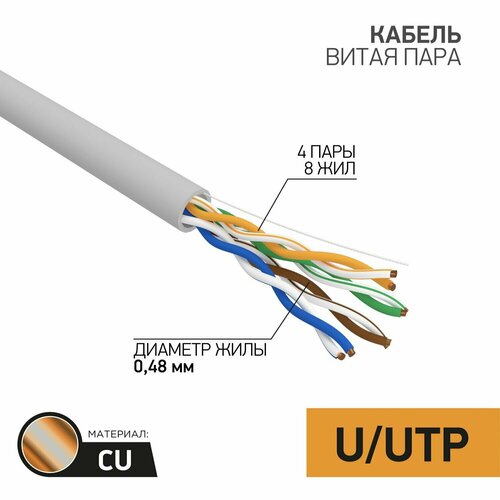 Кабель провод витая пара медный U/UTP,5e 100м PROconnect