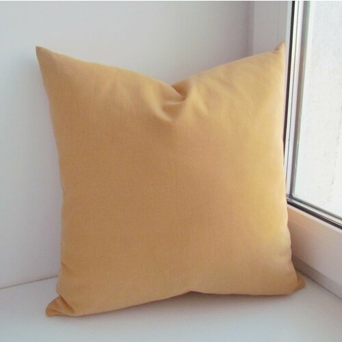 Декоративная подушка 45х45см, жёлтая, с потайной молнией.