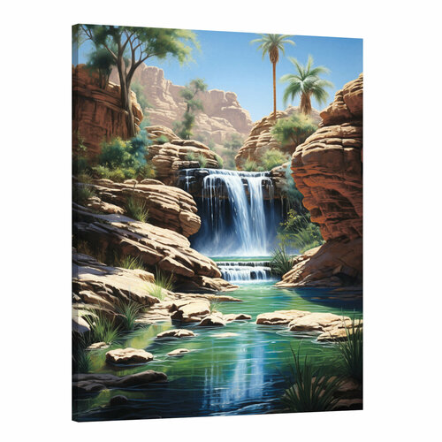Интерьерная картина 50х70 "Водопад в пустыне"
