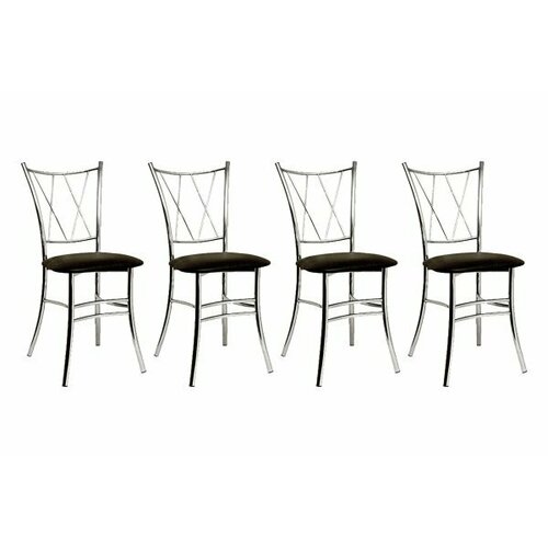 Комплект стульев "Диез-04" 4 шт - Черный (экокожа) / Хром