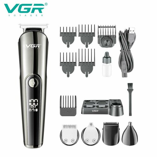 Триммер для бороды и стрижки волос VGR V-107, Набор парикмахера