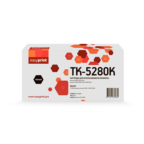 Картридж EasyPrint TK-5280K черный совместимый с принтером Kyocera (LK-5280K)