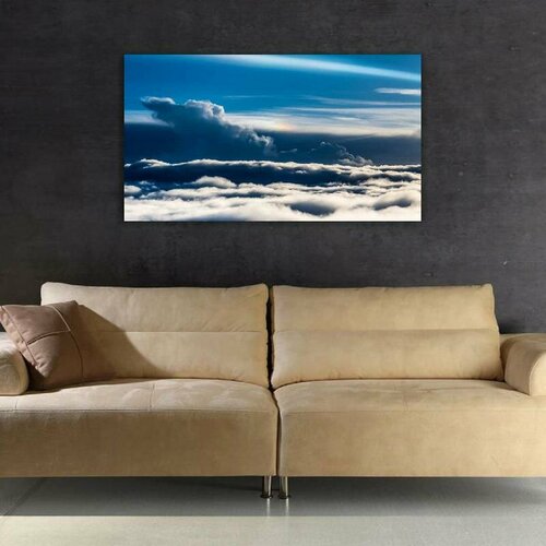 Картина на холсте 60x110 LinxOne "Небо пейзаж облока природа" интерьерная для дома / на стену / на кухню / с подрамником