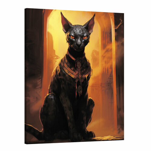 Интерьерная картина 50х70 "Сфинкс-кошка: загадочное обличие"
