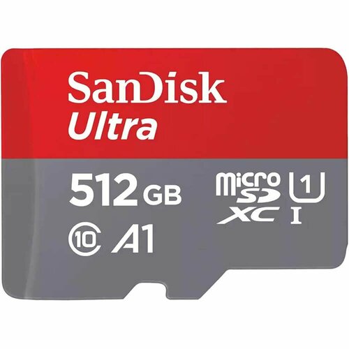Карта памяти SanDisk Ultra UHS-I U1 A1 150MB/s 512GB. Цвет: серо-красный