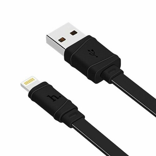 Hoco Кабель Hoco X5, USB - Lightning, 2.4 А, 1 м, плоский, черный