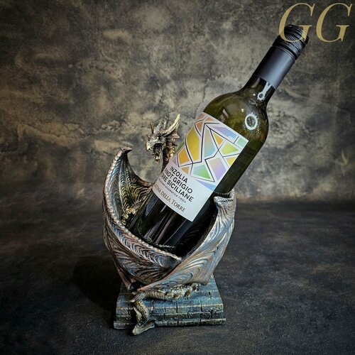 Подставка для бутылки вина "Дракон", искусственный камень, 15*13,5*22,5см.