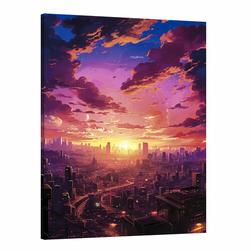 Интерьерная картина 50х70 "Аниме-закат"