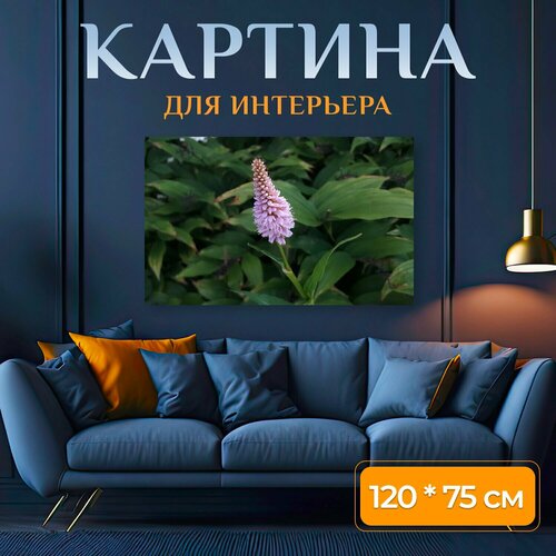 Картина на холсте "Завод, цветок, орхидея" на подрамнике 120х75 см. для интерьера