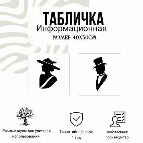 Информационная табличка на дверь и стены (мужской-женский туалет-раздевалки) 20Х20 см