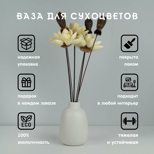 Ваза для сухоцветов, искусственных цветов, декора и интерьера. Настольная