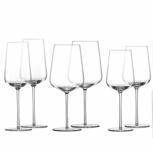 Набор из 6 бокалов для красного, белого и игристого вина Vervino, хрусталь, Zwiesel Glas, Германия, 122167/1