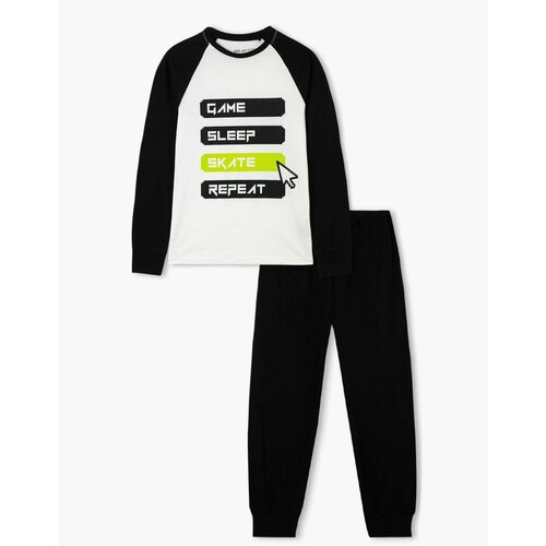 Пижама  Gloria Jeans, размер 6-8л/122-128, черный, белый